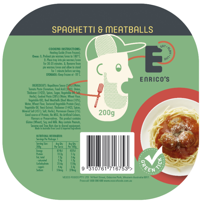 Single Serve Spaghetti & Meatballs - 200g - Enrico's