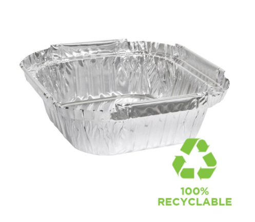 300ml Square Deep Foil Container - 132x132x33mm - Marinucci